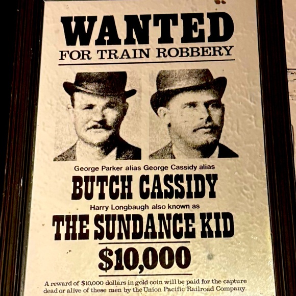 Wall Decor | Rare Butch Cassidy The Sundance Kid Wanted Poster Mirror ...